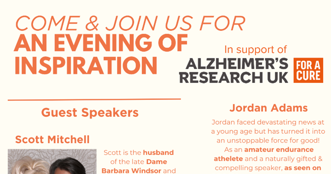 Alzheimers Research Uk Fundraiser Saturday 29th March 2025 700pm